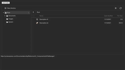 Devextreme Javascript File Manager