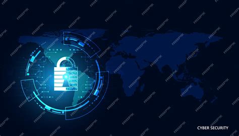 Premium Vector Abstract Technology Cyber Security Privacy Information Network Concept Padlock
