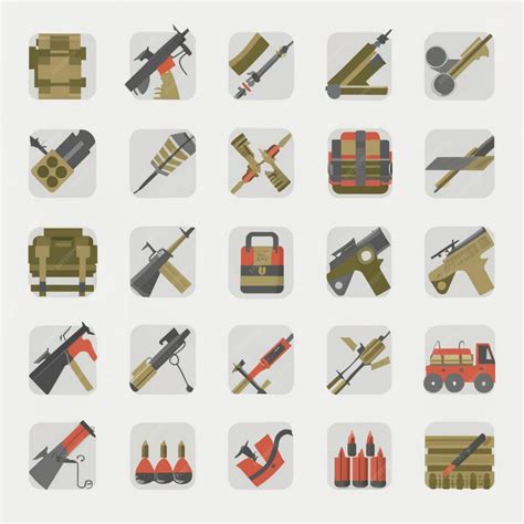 Premium Vector Different Type Of Military Weapon Illustration Set