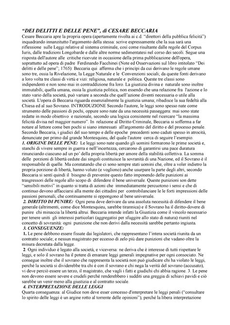 Cesare Beccaria Dei Delitti E Delle Pene Dei Delitti E Delle Pene” Di Cesare Beccaria Cesare