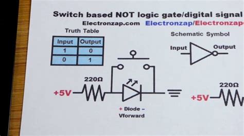 Push Button Switch Based NOT Logic Gate Signal Inverter Circuit How To D Logic Circuit Switch