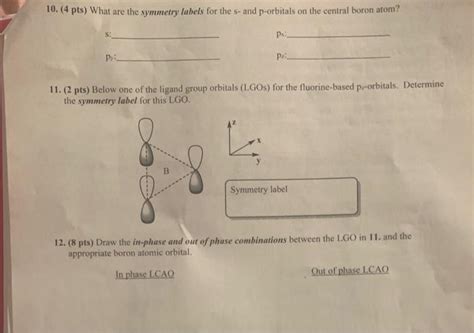 Solved 10 4 Pts What Are The Symmetry Labels For The 5 Chegg Com
