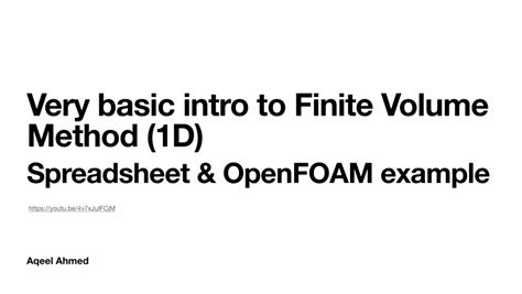 Pdf Very Basic Intro To Finite Volume Method 1d Spreadsheet