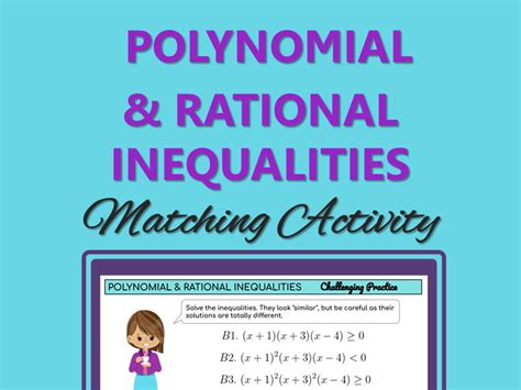 Polynomial And Rational Inequalities Matching Activity Challenging Teaching Resources