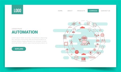 premium vector automation concept with circle icon for website
