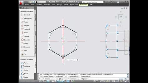 Autocad 2011 Building A Dynamic Hex Screw Block Part26 Youtube
