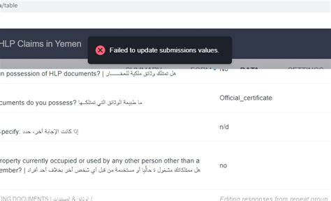 Failed To Update The Submissions Values Data Management Kobotoolbox Community Forum