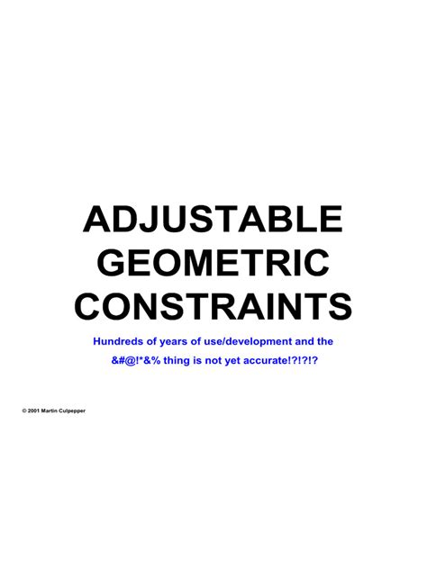 Geometrical Constraint Pdf