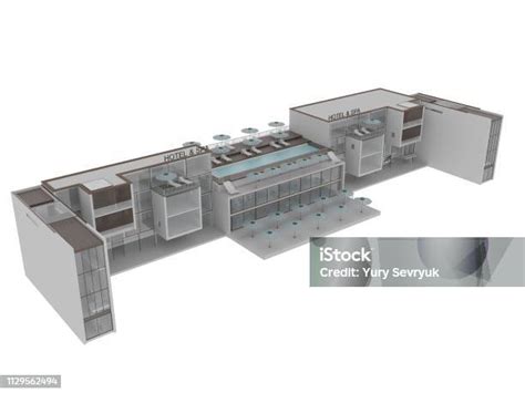 풀과 호텔의 건물의 3d 건축 프로젝트 호텔 및 스파 개념입니다 흰색 배경에 고립 된 건축 개체입니다 건물 외관에 대한 스톡 사진 및 기타 이미지 Istock