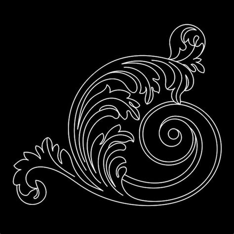 골동품 스타일의 빈티지 바로크 스크롤 장식 조각 테두리 꽃 복고풍 패턴 프리미엄 벡터