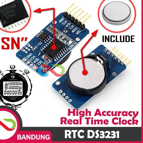 jual qr3w rtc ds3231 seri sn real time clock i2c battery module modul
