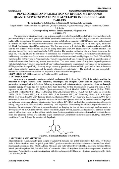 Pdf Development And Validation Of Rp Hplc Method For Quantitative