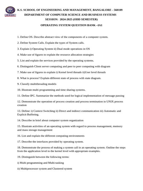 question bank os ia1 pdf