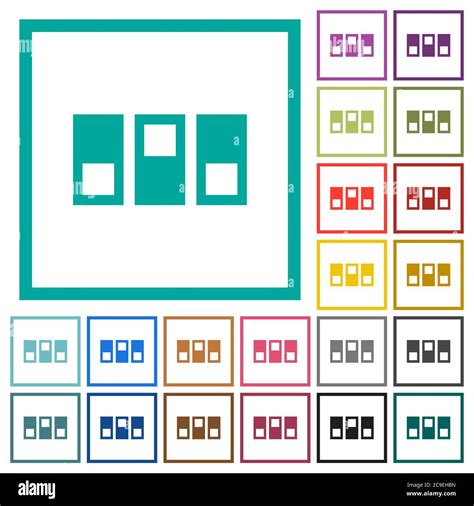 Switchboard Flat Color Icons With Quadrant Frames On White Background Stock Vector Image And Art