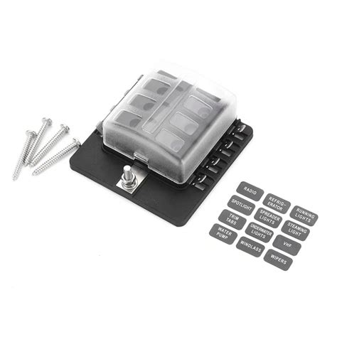 6 Way Fuse Terminals Box DC 32V Terminals Circuit Blade Fuse Blocks With LED Warming Light For