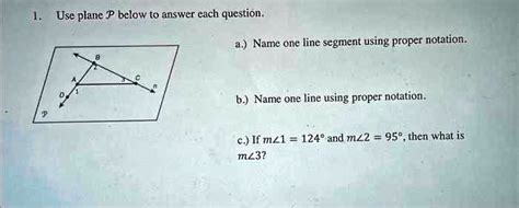 Solved Texts All Parts Please Use Plane P Below To Answer Each Question A Name One Line