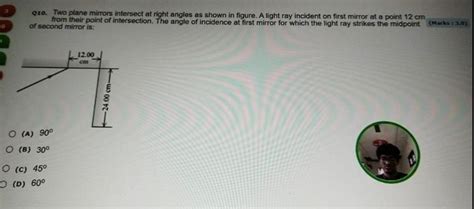 Answered Q10 Two Plane Mirrors Intersect At Right Angles As Shown In Kunduz
