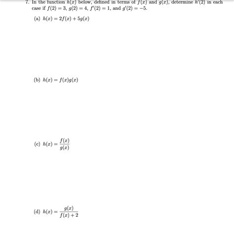 solved 7 in the function h x below defined in terms of