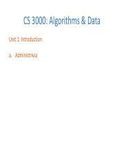 CS Algorithms Data Introduction To Algorithms And Course Hero