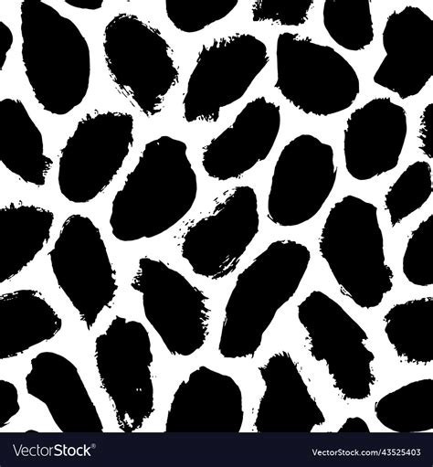 Geometric Hand Drawn Seamless Pattern With Blots Vector Image