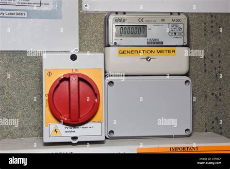 Pv Isolation Switch And New Domestic Generation Meter Recording Number Of Units Of Electricity