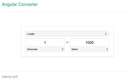 Github Cyrilfangular Converter Converter Is An Angular App To Convert Values In Different Units