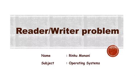 Readerwriter Problem Pptx
