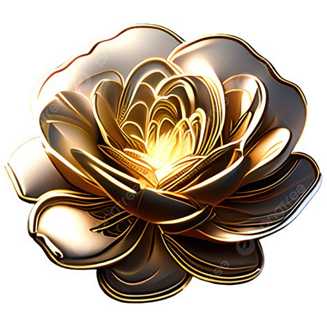 금 패틀이 달린 아름다운 황금 꽃 황금 꽃 금 꽃 클립 아트 Png 일러스트 및 Psd 이미지 무료 다운로드 Pngtree