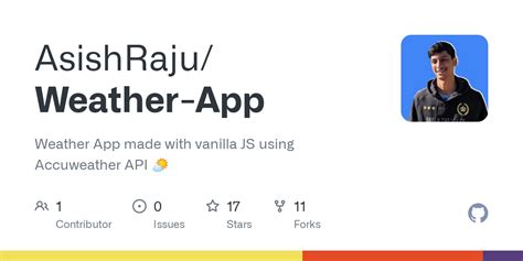 GitHub AsishRaju Weather App Weather App Made With Vanilla JS Using Accuweather API