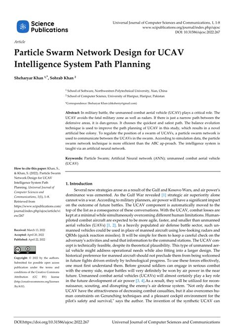 Pdf Particle Swarm Network Design For Ucav Intelligence System Path Planning