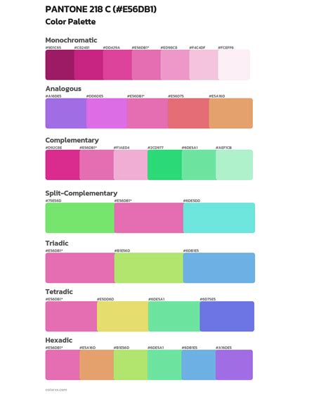 Pantone 218 C Color Palettes