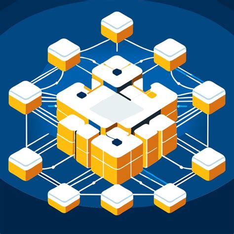 Big Hub Connecting Network Devices Together Vector Illustration