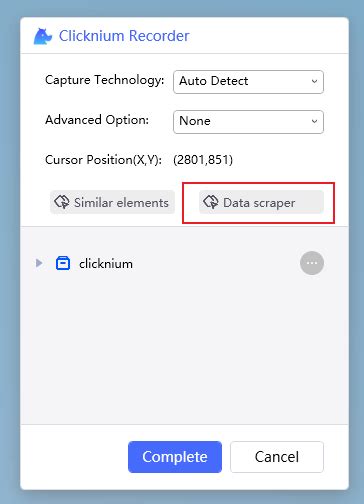 Capture Structured Data Clicknium