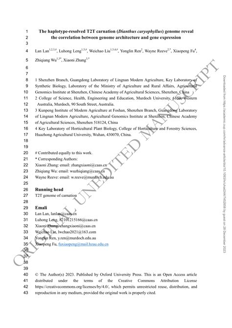 Pdf The Haplotype Resolved T2t Carnation Dianthus Caryophyllus Genome Reveal The