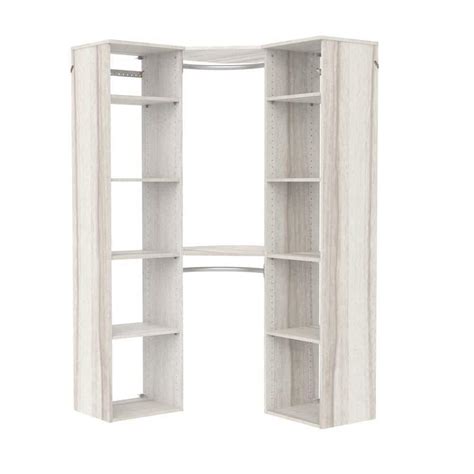 Closetmaid Style Bleached Walnut Hanging Wood Closet Corner System