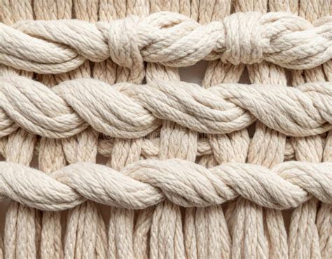 Detailed Beige Macrame Knot Design With Intricate Rope Texture And Fine