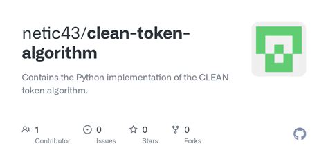 github netic43 clean token algorithm contains the python
