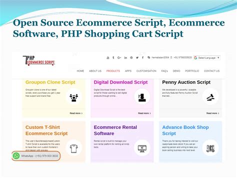 ppt open source ecommerce script powerpoint presentation free