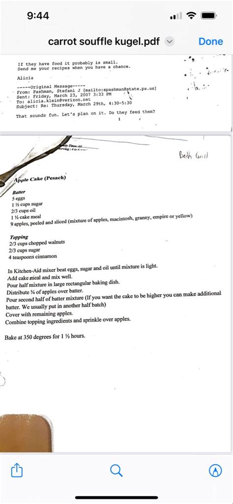 Passover Apple Cake Recipe
