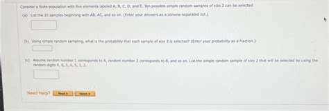 Solved Consider A Finite Population With Five Elements Chegg Com