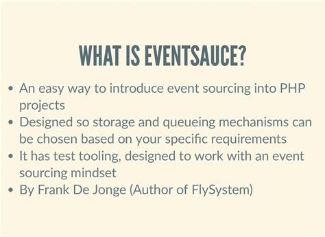 Event Sourcing In Laravel With Eventsauce Speaker Deck