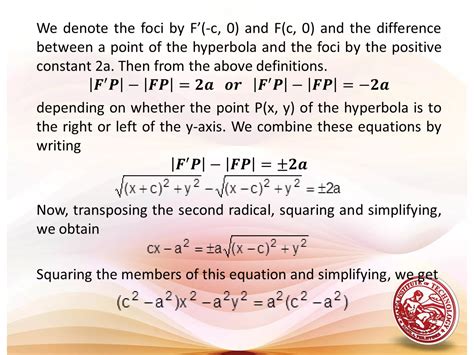 Lesson 10 Conic Sections Hyperbola Ppt