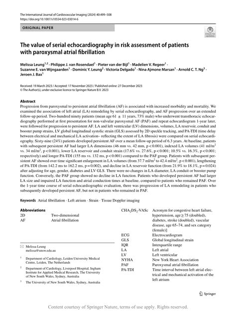 The Value Of Serial Echocardiography In Risk Assessment Of Patients With Paroxysmal Atrial