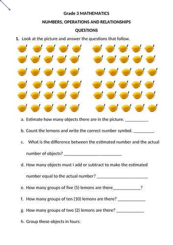 Grade 3 Mathematics Numbers Operations And Relationships Questions And Answers 40 Pages First