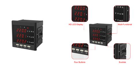 Panel Mounted Led Multifunction Power Meter Three Phase High Quality Panel Mounted Led