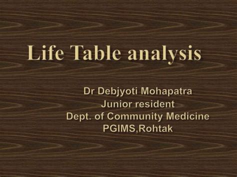 Life Table Analysis Pptx