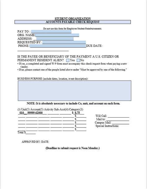 Check Request Form Templates Free Report Templates