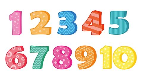 Premium Vector Colorful Vector Set Of Numbers 1 To 10 With Fun Patterns