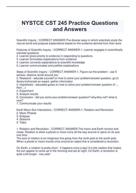 Nystce Cst 245 Practice Questions And Answers Nystce Cst 245 Stuvia Us
