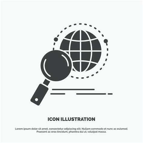 Global Globe Magnifier Research World Icon Glyph Vector Gray Symbol For Ui And Ux Website